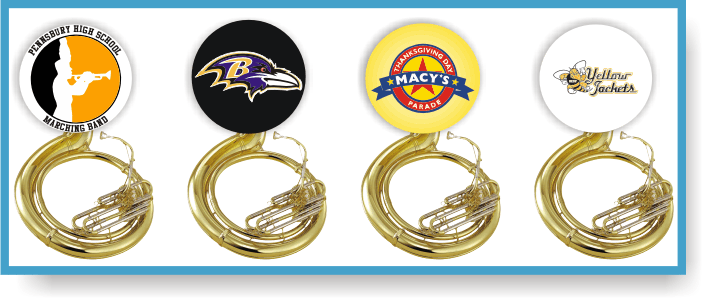 Marching Band Stretchable Instrument Bell Covers in FULL COLOR